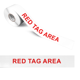 RIGID SIGNAL 2X100 Red/Wht 5S RED TAG AREA | Safety Signage Tapes ...