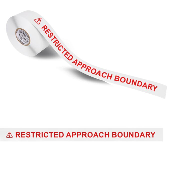RIGID SIGNAL 4X50 Red/Wht RESTRICTED APPROACH BOUNDARY | Safety Signage ...