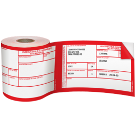 DLT 3X5.5 RED MATERIAL CONDITION LABELS - 256 PER ROLL