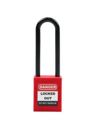 Red LOTO Padlock 76 mm Nylon Shackle
